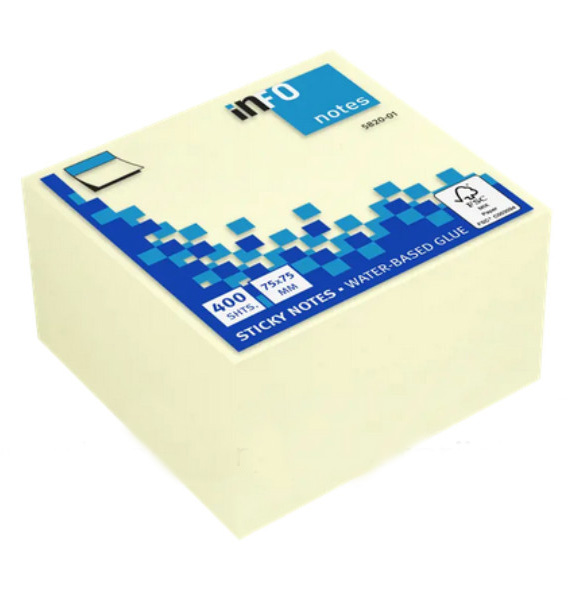 Info notes 75x75mm / 400 listića – Žuti
