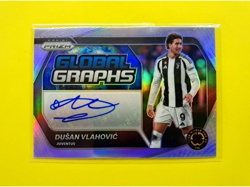 Dušan Vlahović AUTO Refractor /99 Panini PRIZM