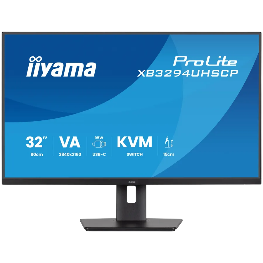 Iiyama PROLITE XB3294UHSCP-B1 LED monitor 31.5 3840 x 2160 4K 60 Hz VA 400 cd 3000 2 ms HDMI DP USB-C SPEAKERS BLACK