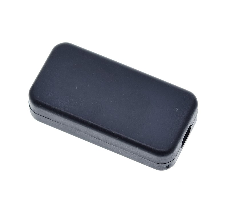 Plastična kutija za elektroniku 40x20x11mm crna sa otvorom za kabl