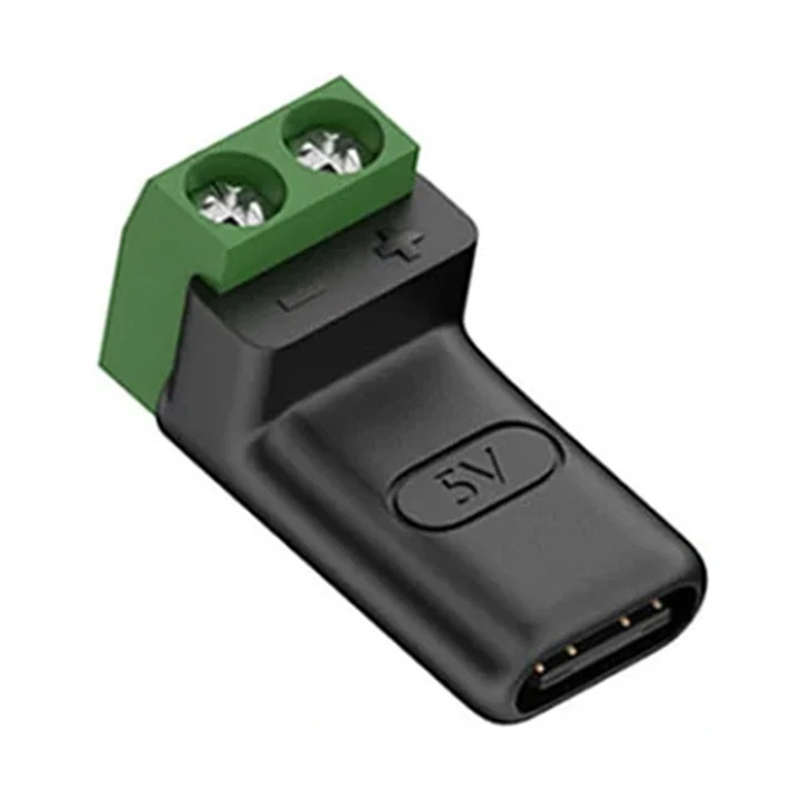 USB Type-C ženski na dvopinski blok terminal adapter bez lemljenja