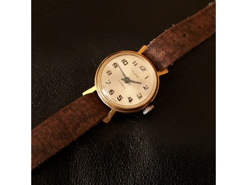 Vintage Ženski Sat SLAVA 17 Jewels (USSR) pozlata