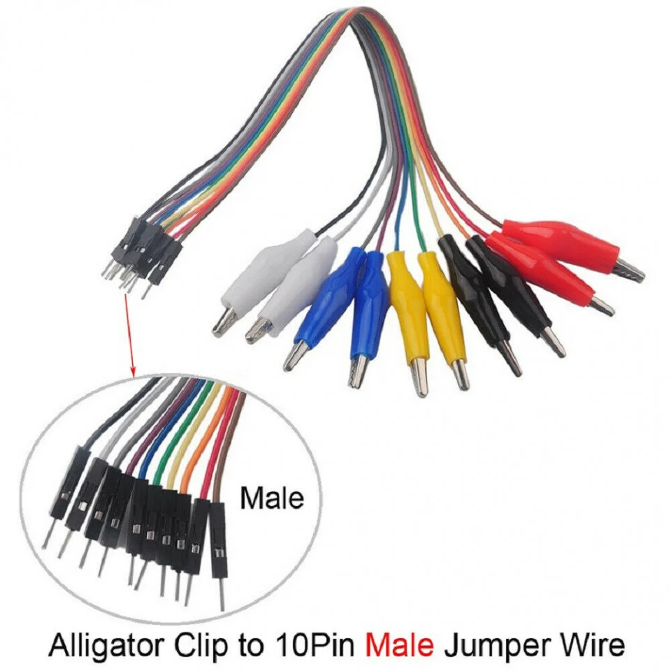 Test Kablovi Aligator Štipaljke na Muške Jumper Pinove 10-pin 30cm