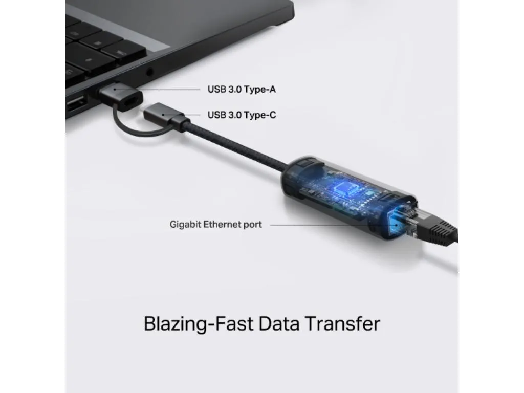 Adapter TP-LINK UE310C USB-C /USB-A-> RJ45 Gigabit Ethernet Network