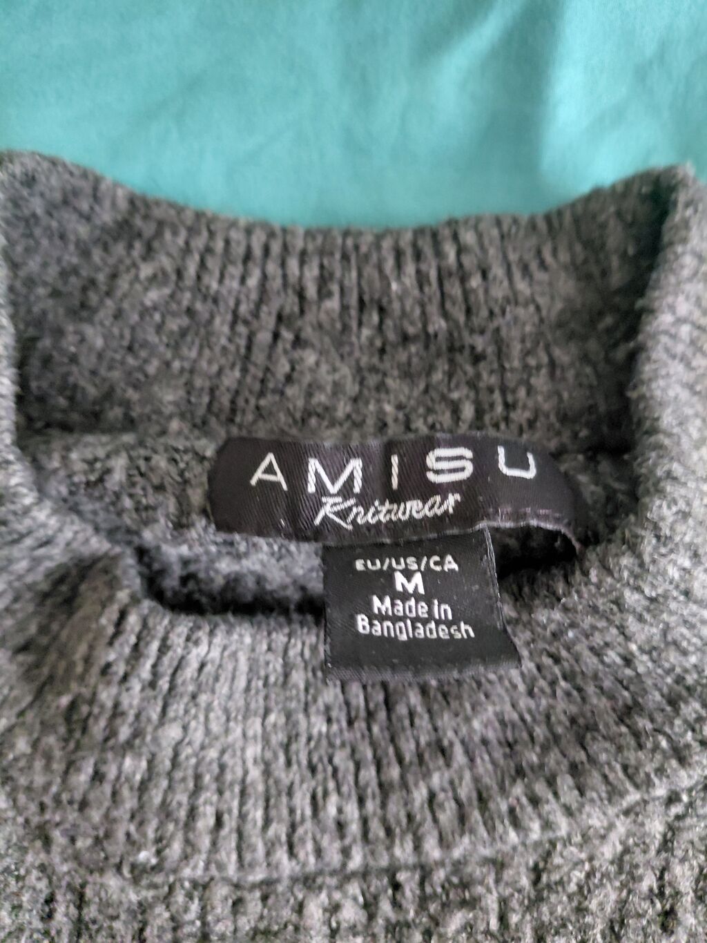 AMISU Knitwear džemper, sivi, veličina M (EU/US/CA). Mekan pleteni