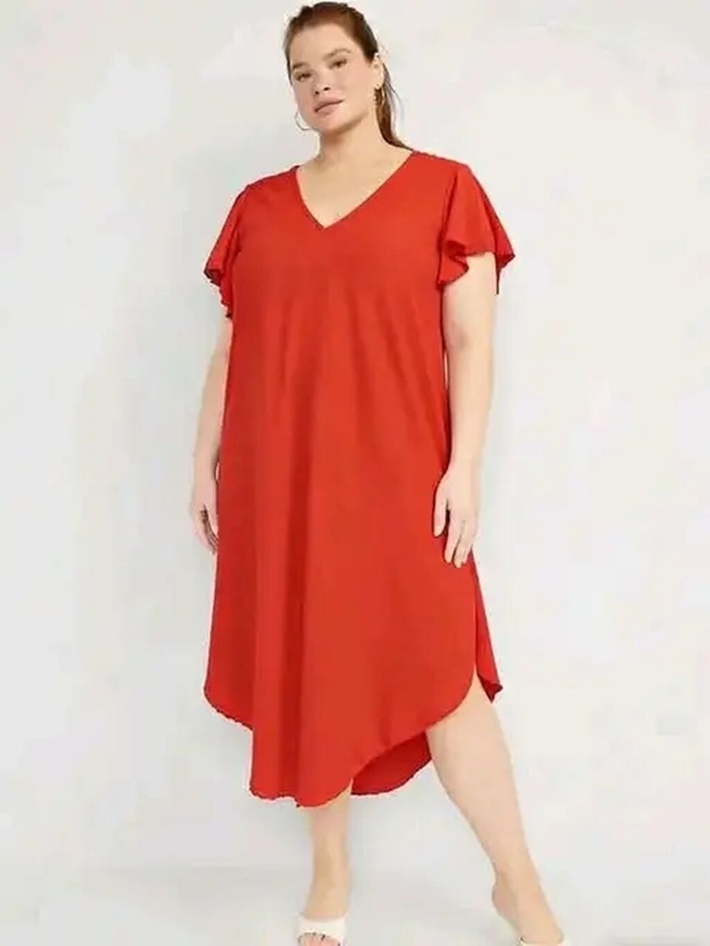 Ženska plus size haljina – model 30018 - Kroj: opušten A‑kroj, blago