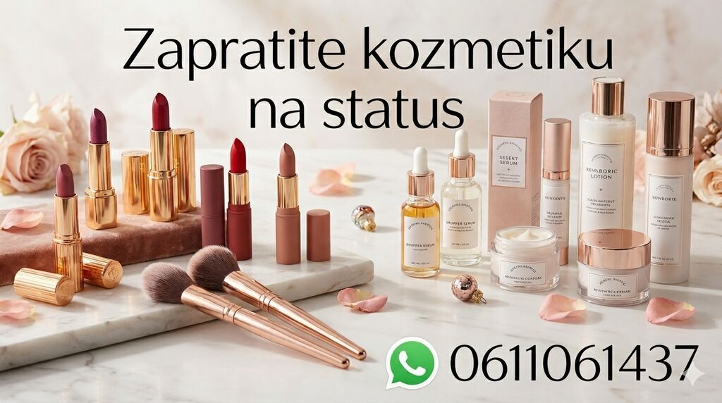 Kozmetički set za kompletnu šminku i negu kože. Sadržaj: - Ruževi za