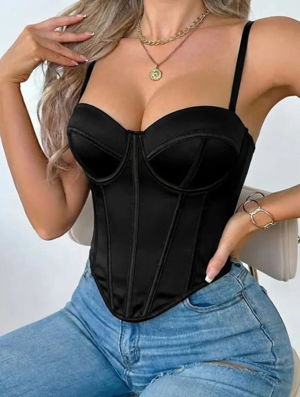 Ženski korzet top sa žicom i formiranim korpama - Model: 558 - Kroj