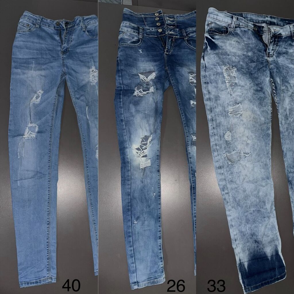 Pojedinačno 600din Sve zajedno (12kom) 6.500din Farmerke (više modela