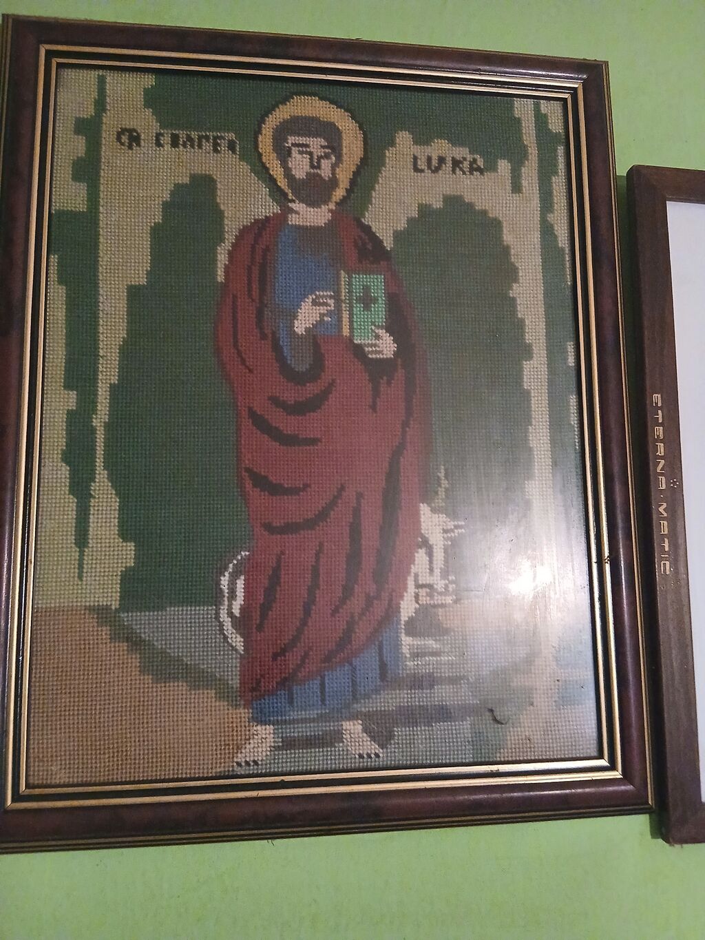 Ikona Svetog Luke – ručni rad goblen - ručno rađen goblen (krst
