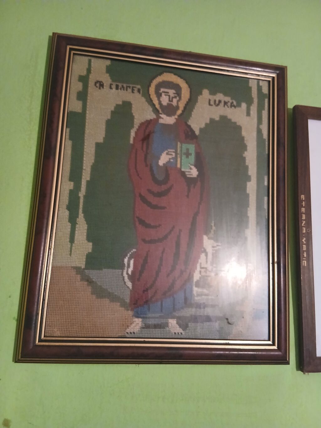 Ručni vez – Ikona Sveti Luka, uramljen