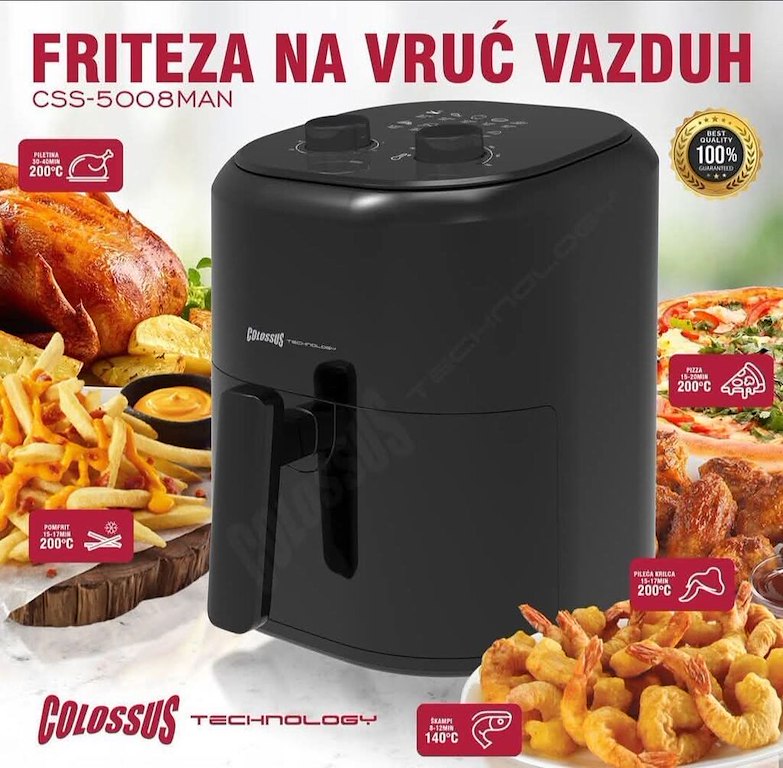 Friteza na vruć vazduh Colossus Technology CSS-5008MAN - Tip: friteza