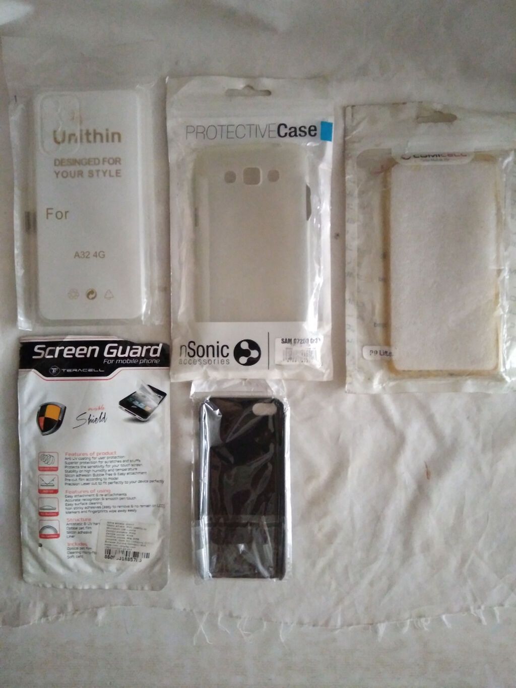 Futrola za mobilni, 4 kom. i zastita ekrana 1 kom.razni