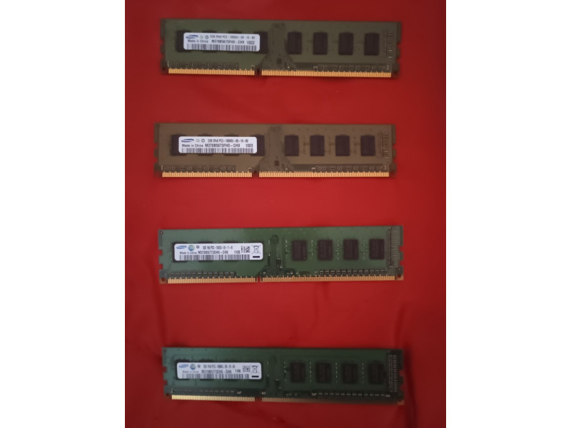 Četiri uparene RAM memorije ddr3 ram 2gb 10600u