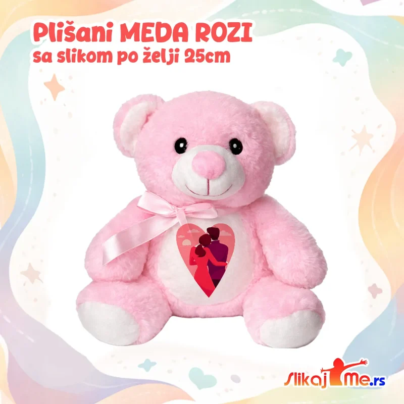 Plišani meda rozi sa slikom