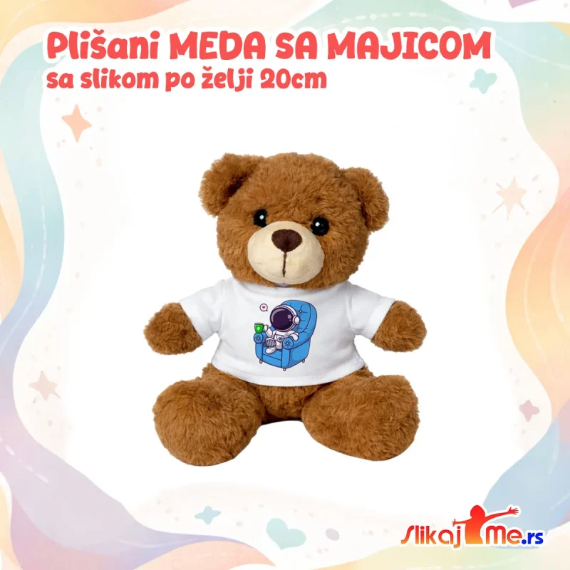 Plišani meda sa majicom 20cm