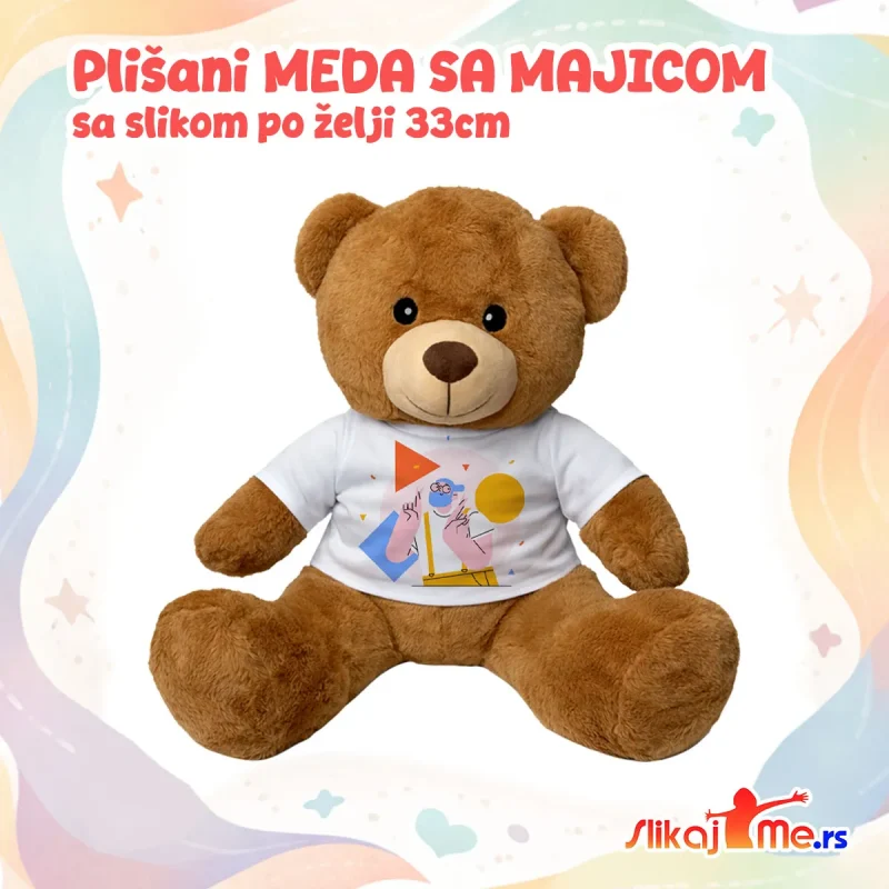 Plišani meda sa majicom 33cm