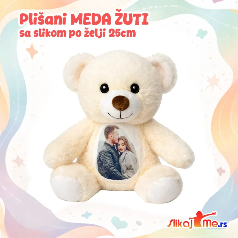 Plišani meda žuti sa slikom
