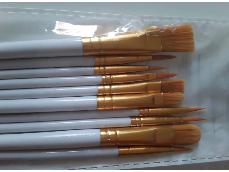 Set slikarskih četkica – 10 komada, različiti vrhovi