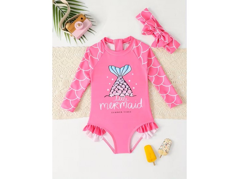 Jednodelni kupaci za devojcice Mermaid 12-18m NOVO