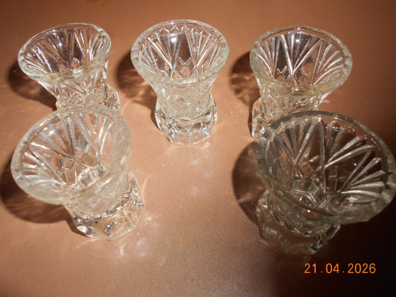 AKCIJA Kristalne casice za rakiju Zajecar YU 5X4cm