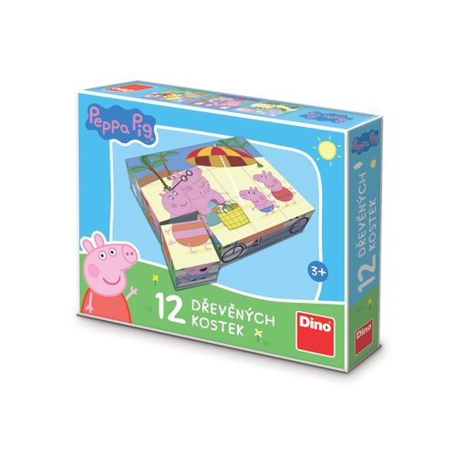 Dino Peppa Pig drvene kockice 12 komada