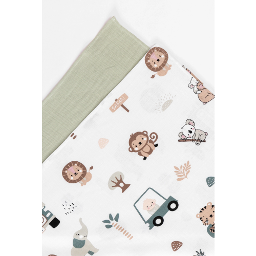 Set pelena 2/1 od muslina 80x80 Safari