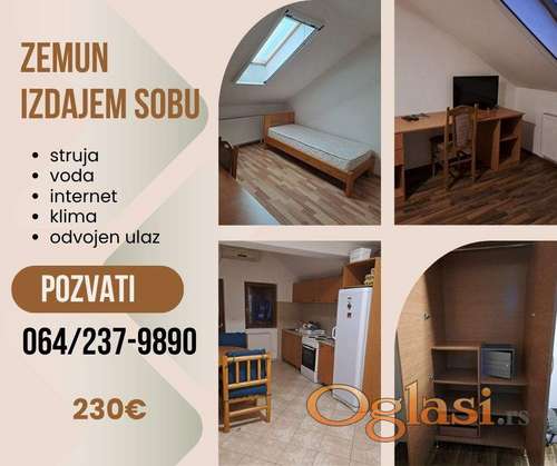 Zemun, Nova Galenika, izdajem sobu