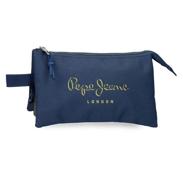 PEPE JEANS ARWYN prazna pernica sa 3 pregrade - teget