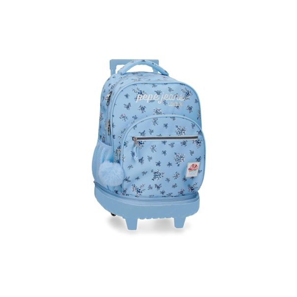 PEPE JEANS OLIVIA ranac za školu sa točkićima - sky blue
