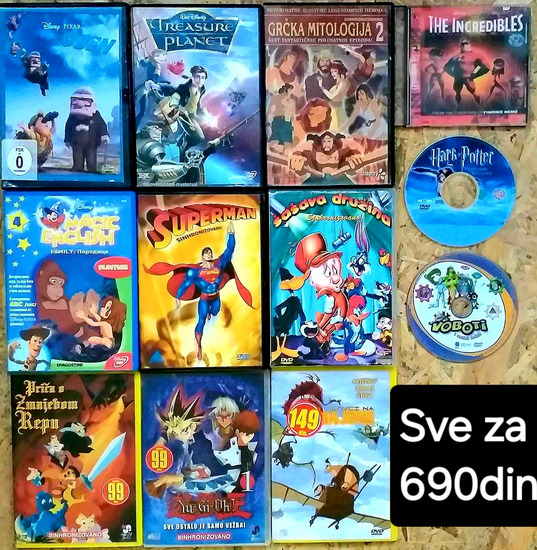 DVD crtaći Supermen Yu Gi Oh Oben Harry Potter