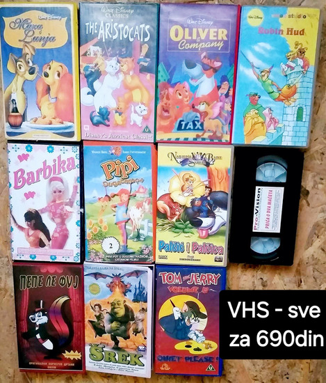 VHS crtaći Dizni Maza Lunja Aristocats Barbi
