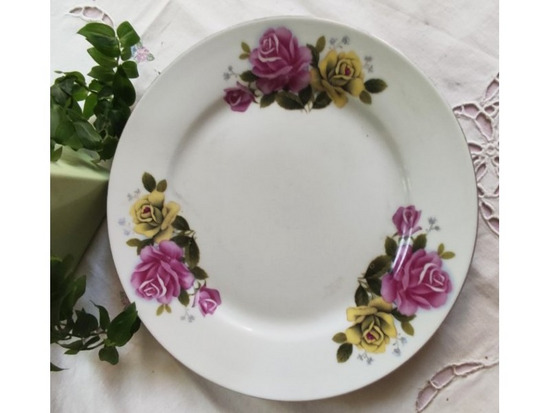 Vintage cvetni ukrasni porcelanski tanjir