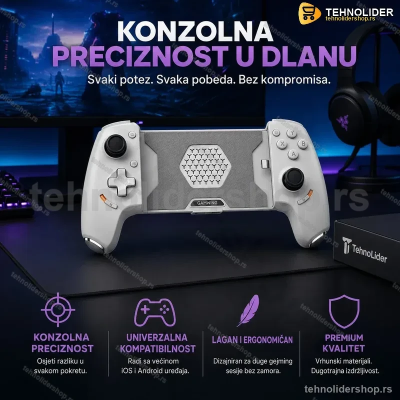 Aobian Mak Mobilni Kontroler za Igre – Tip-C Džojstik sa Holovim Okidačem
