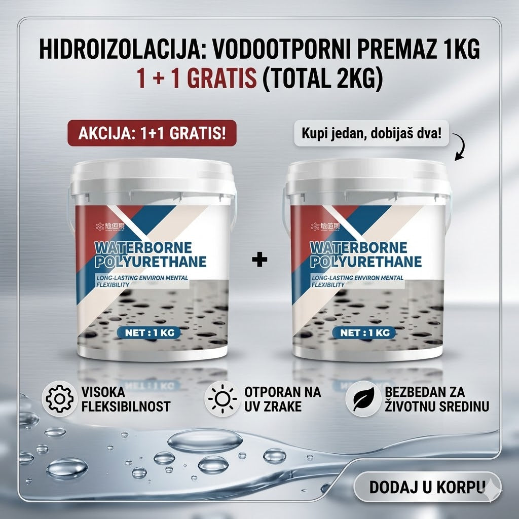 Poliuretanski Vodootporni Premaz 1kg – Hidroizolacija za Krov, Terasu i Kupatilo
