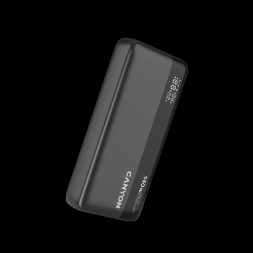 CANYON Power Bank PB-240, 25000mAh PD140W display power bank,Size160.0x82x27 mm Weight 508+-10g, Dark Grey
