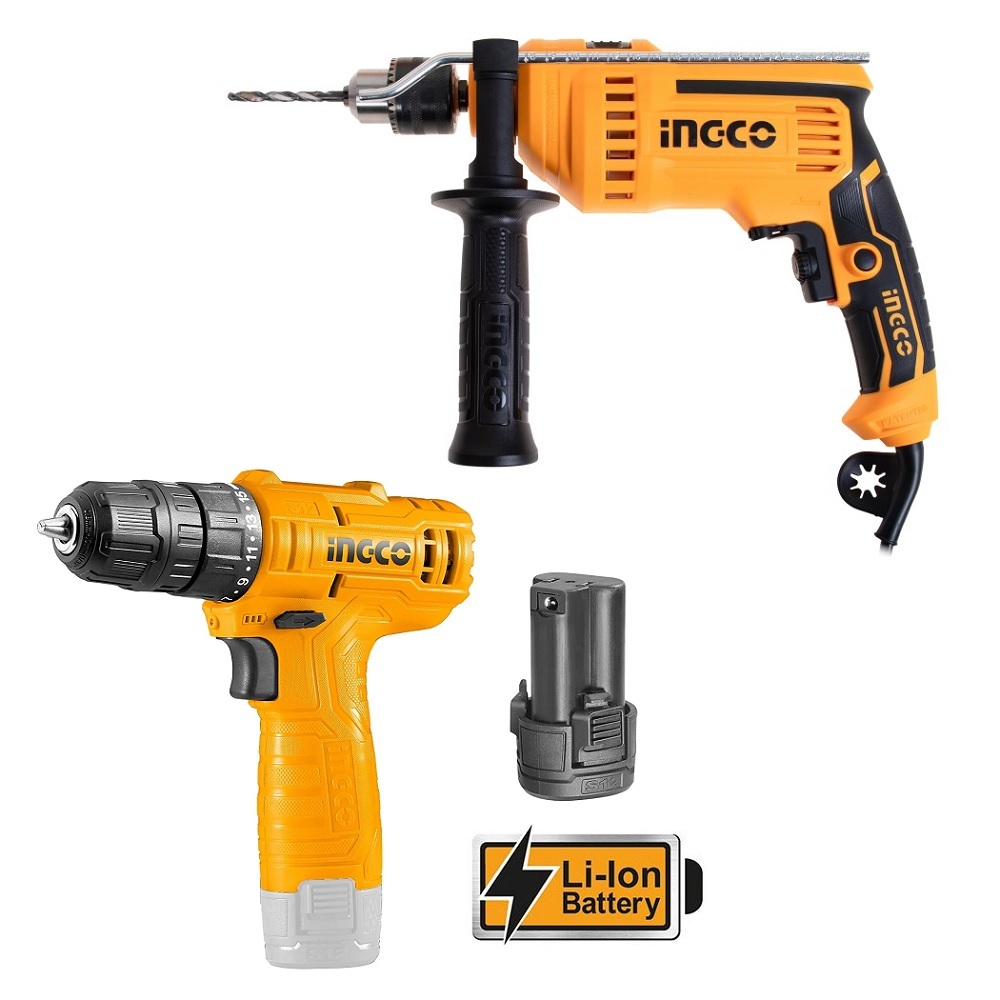 INGCO Aku set alata - Aku odvijač 12 V + El. Bušilica 810W COSLI 23041EID: EK000709868