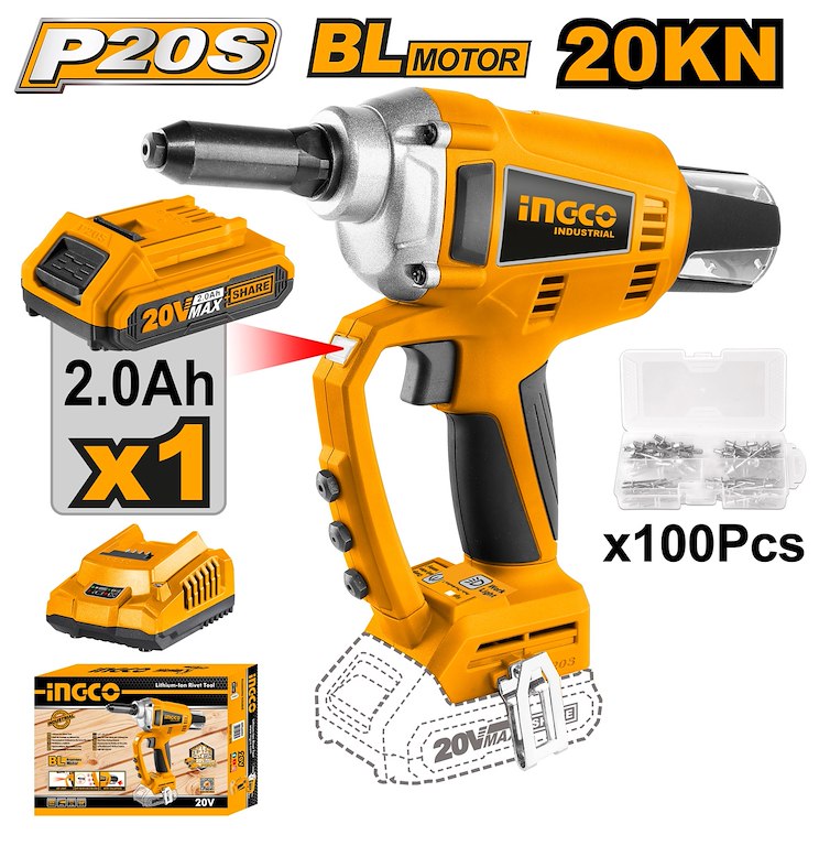 INGCO Aku pištolj za pop nitne CRTLI20051ID: EK000720570