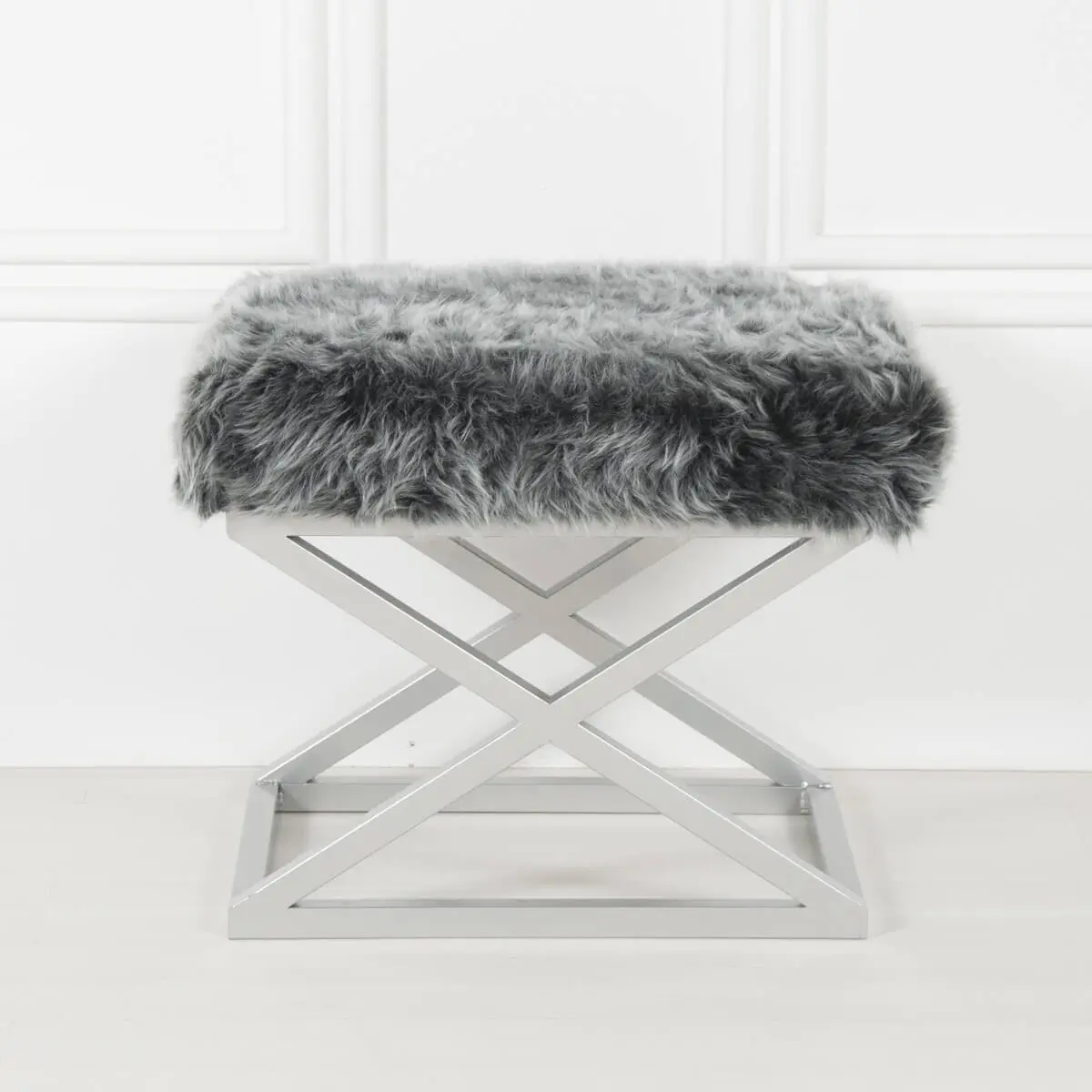 Atelier del Sofa Tabure 50x42x40cm, Srebrno-Sivo