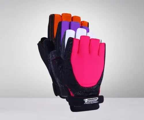 Pansport Ženske čipkane fitnes rukavice L, Roze