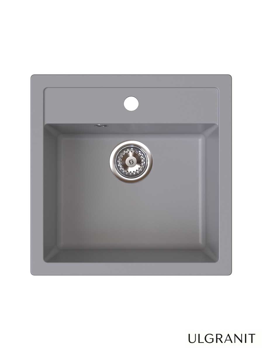 Granitna sudopera Ulgranit 48x48cm Siva ULG480 ø90
