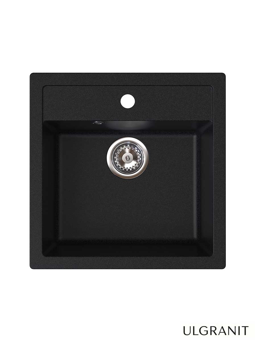 Granitna sudopera Ulgranit 48x48cm Crna ULG480 ø90