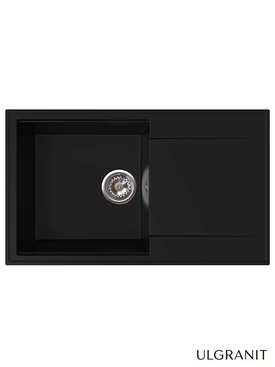 Granitna sudopera Ulgranit 78x46cm Crna Mat ULG780 ø90