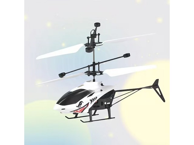 Helikopter na senzor sa LED svetlom, beli