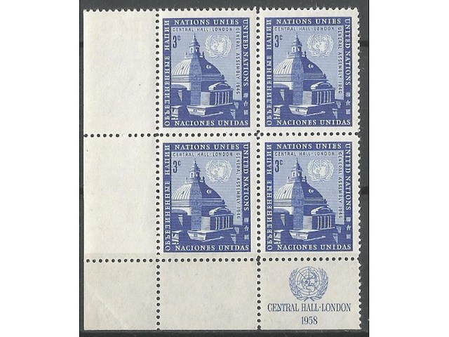 UN-New York 1958.,četverac,čisto