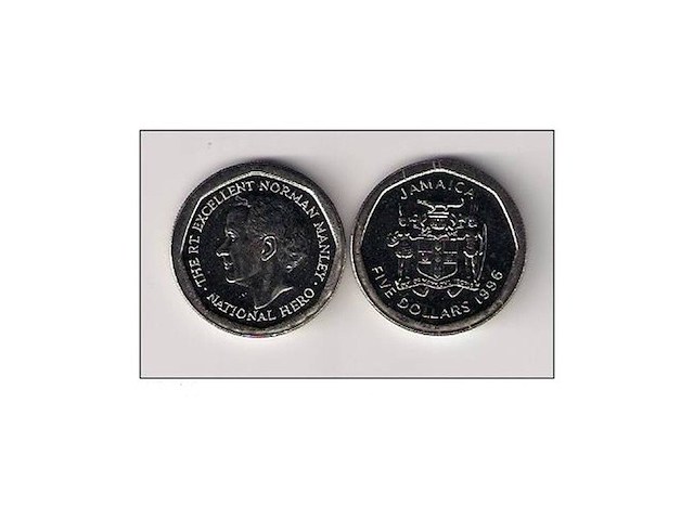 JAMAJKA Jamaica 5 dollars 1996. KM#163