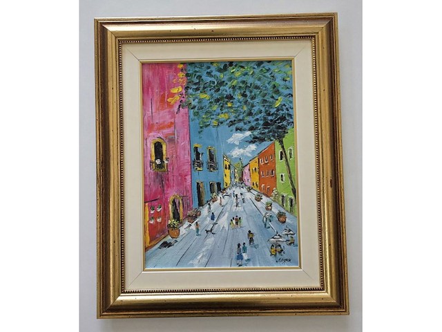 Ulje na platnu - Leto u gradu, prelepa slika!
