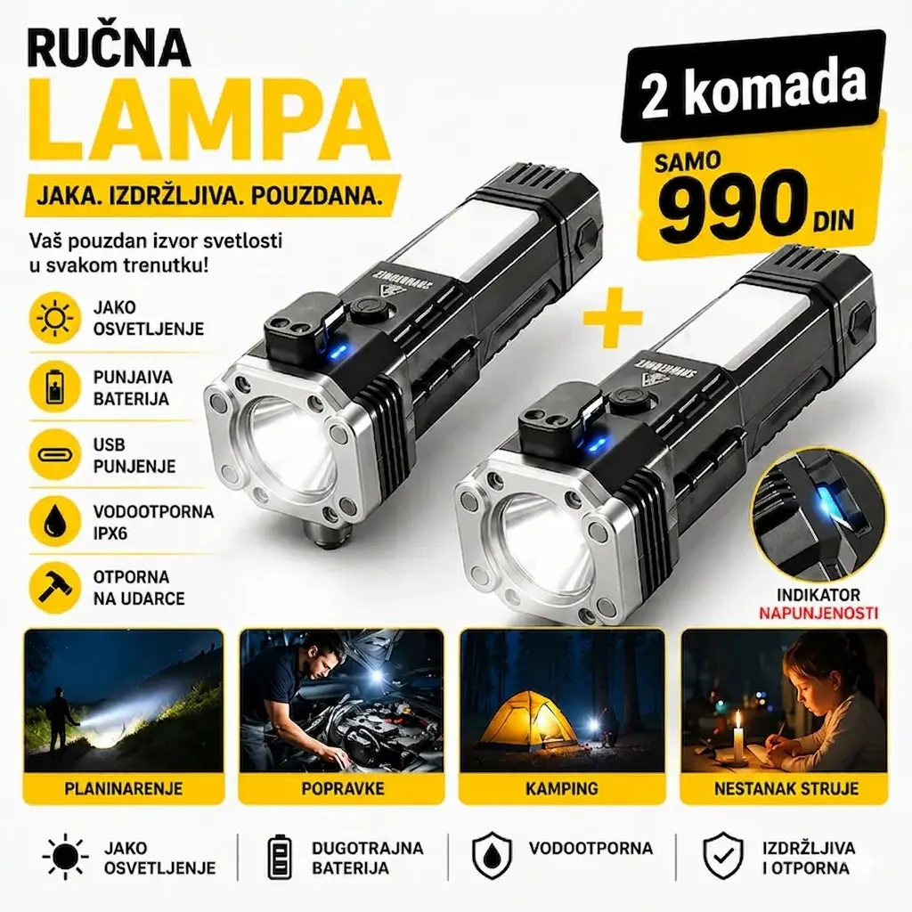 Multifunkciona led lampa 8u1 - 2 komada