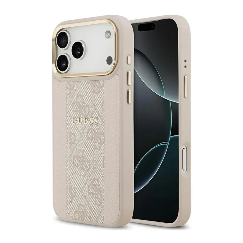 Maska za iPhone 17 Pro Max Guess 4G Stripe MagSafe pink