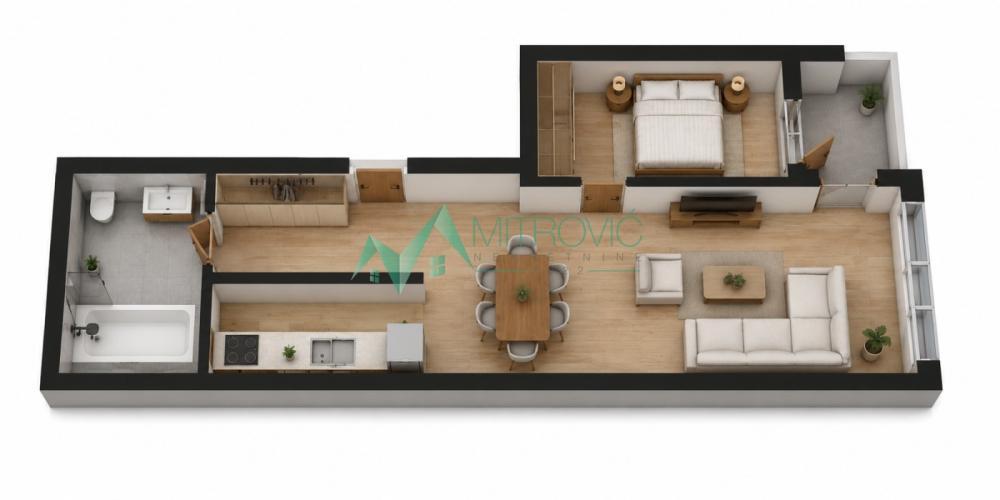 Dvosoban stan na prodaju, 53m2, 190.800€